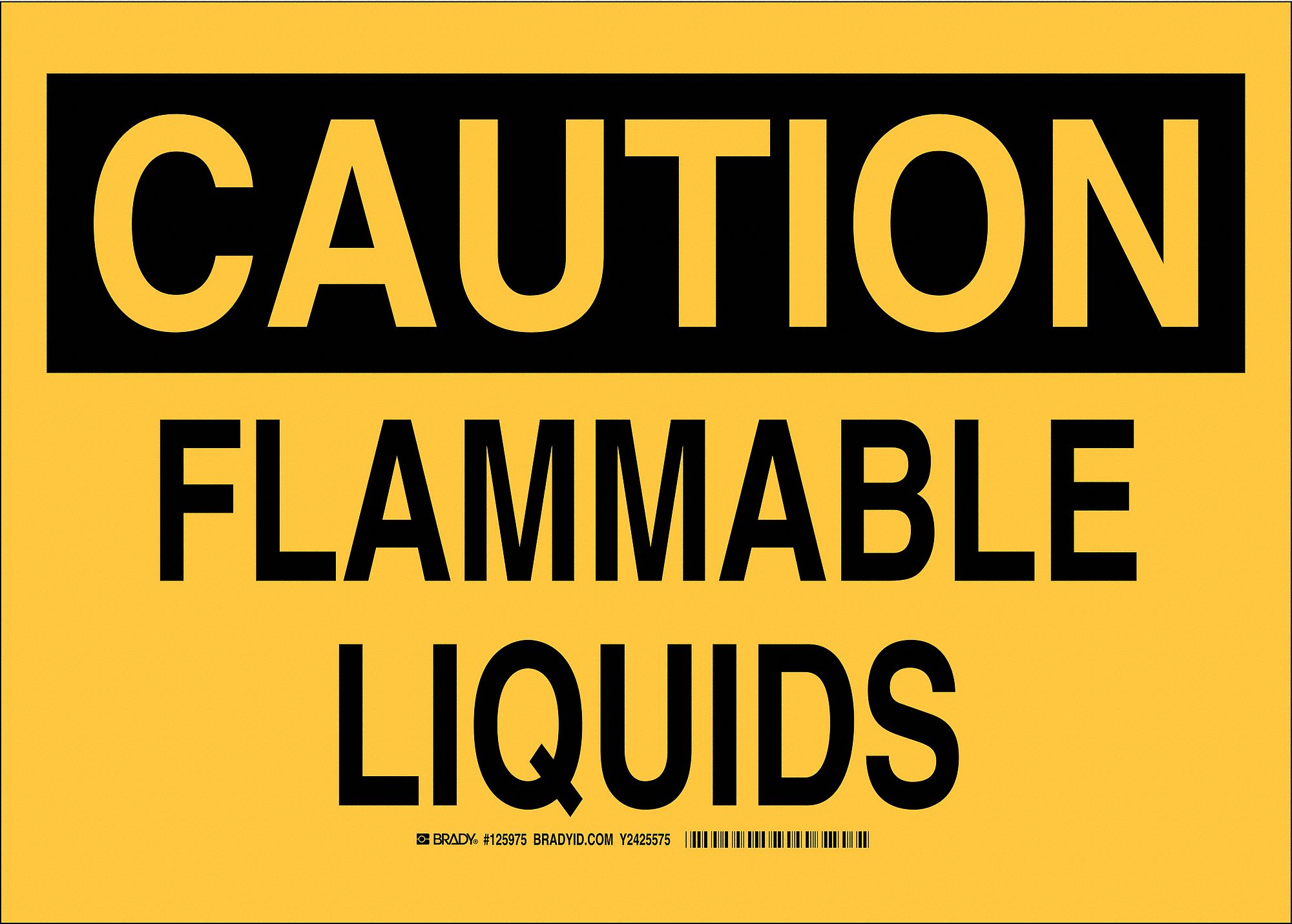 Danger Sign, Flammable Liquids, Header Caution, Rectangle, 10 in Height ...