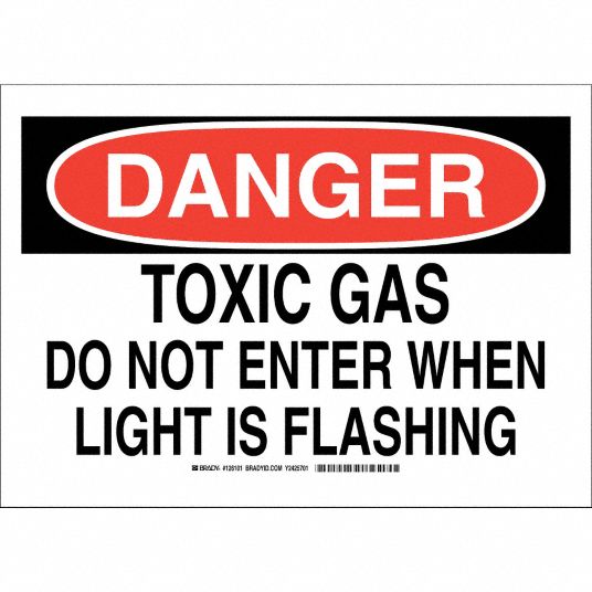 Danger Sign, Toxic Gas Do Not Enter When Light Is Flashing, Header ...