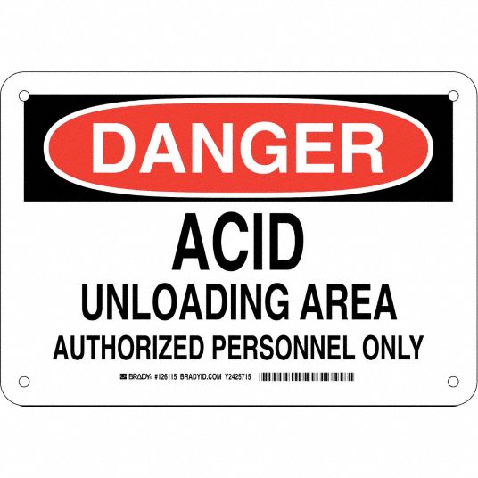 Plastic, Danger Sign, Danger, 10 in Width, 7 in Height, English - Grainger