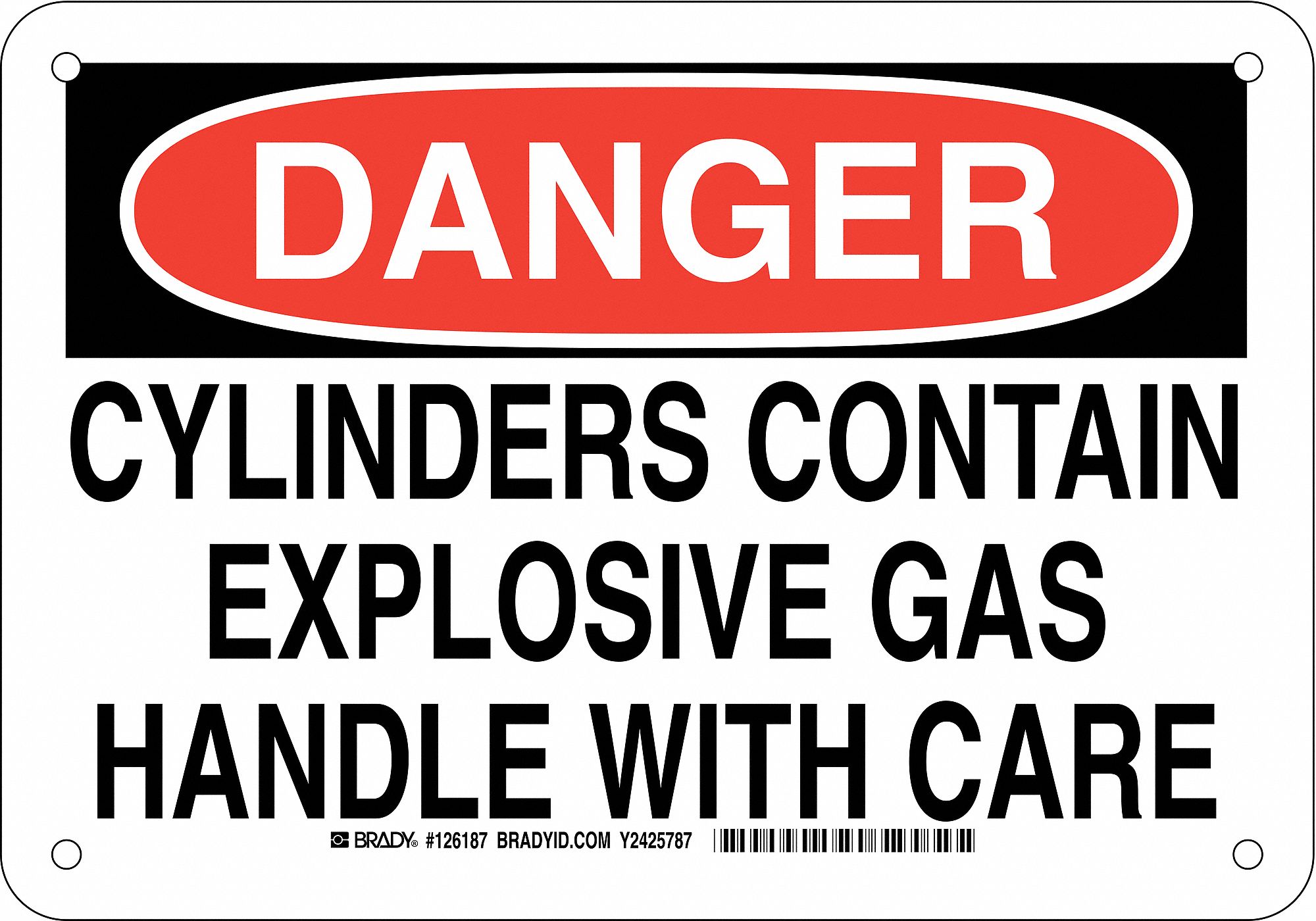 Danger Sign, Cylinders Contain Explosive Gas Handle With Care, Header ...
