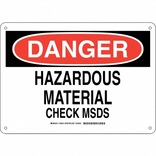 Danger Sign, Hazardous Material Check Msds, Header Danger, Rectangle ...
