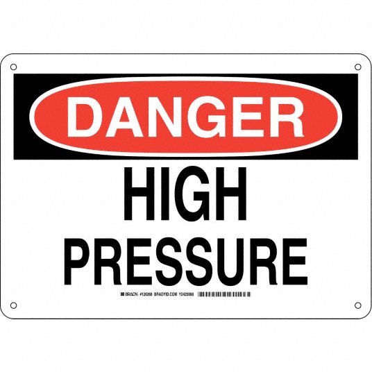 Plastic, Danger Sign, 14" Width, 10" Height, White, With Mounting Holes ...