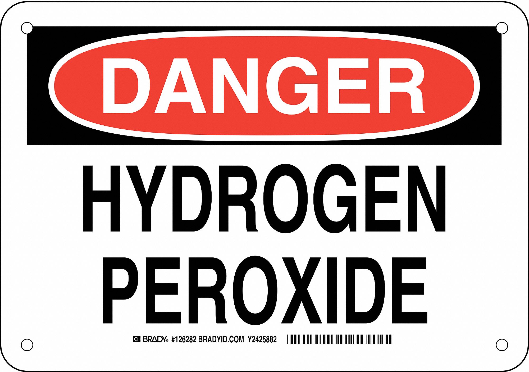 Danger Sign, Hydrogen Peroxide, Header Danger, Rectangle, 7 in Height ...