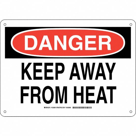 Plastic, Danger Sign, 14" Width, 10" Height, White, With Mounting Holes ...