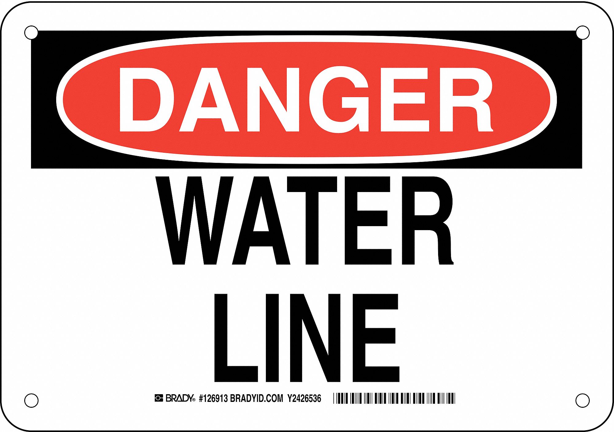 Plastic, Danger Sign, 10" Width, 7" Height, White, With Mounting Holes ...