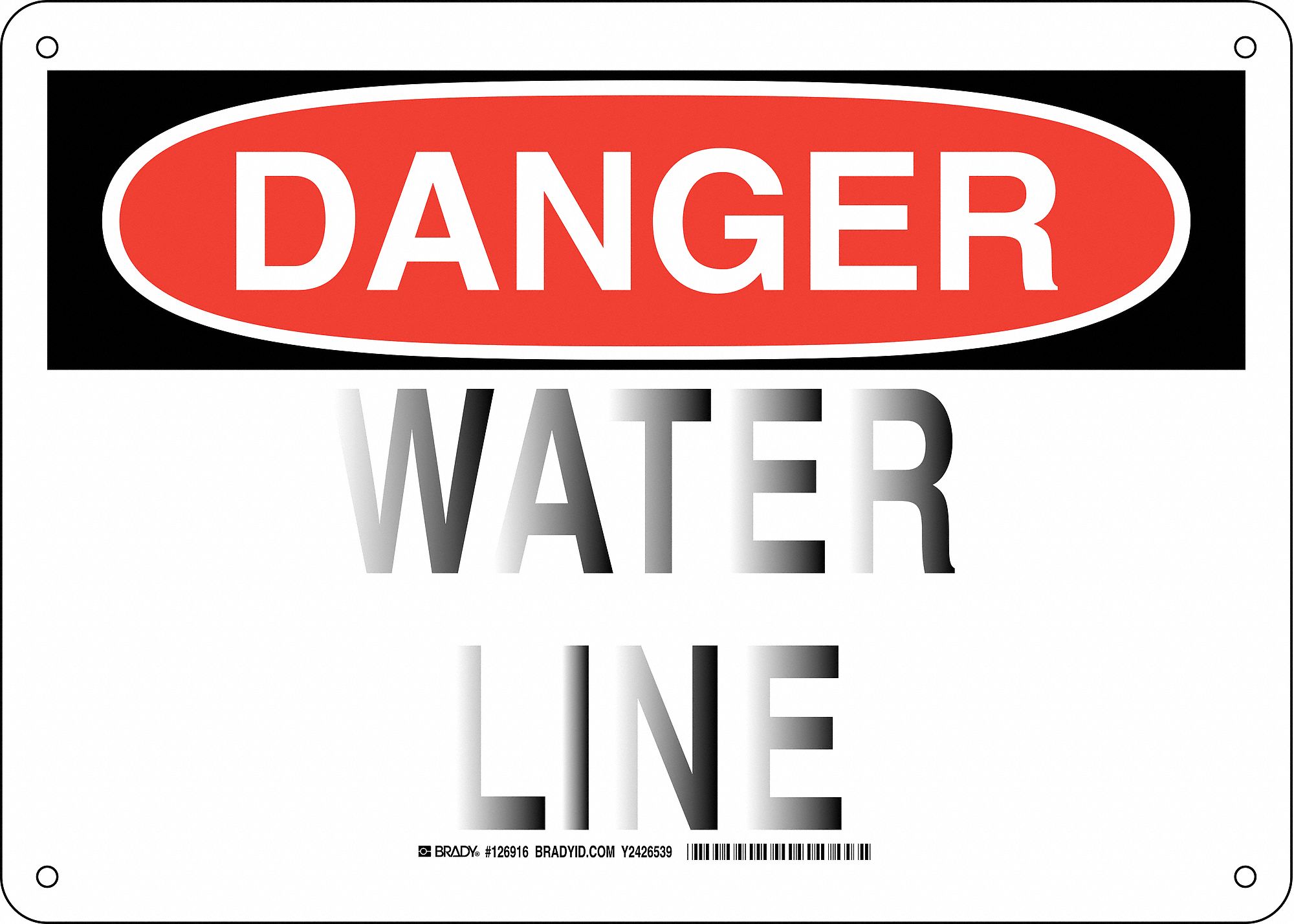 Plastic, Danger Sign, 14" Width, 10" Height, White, With Mounting Holes ...