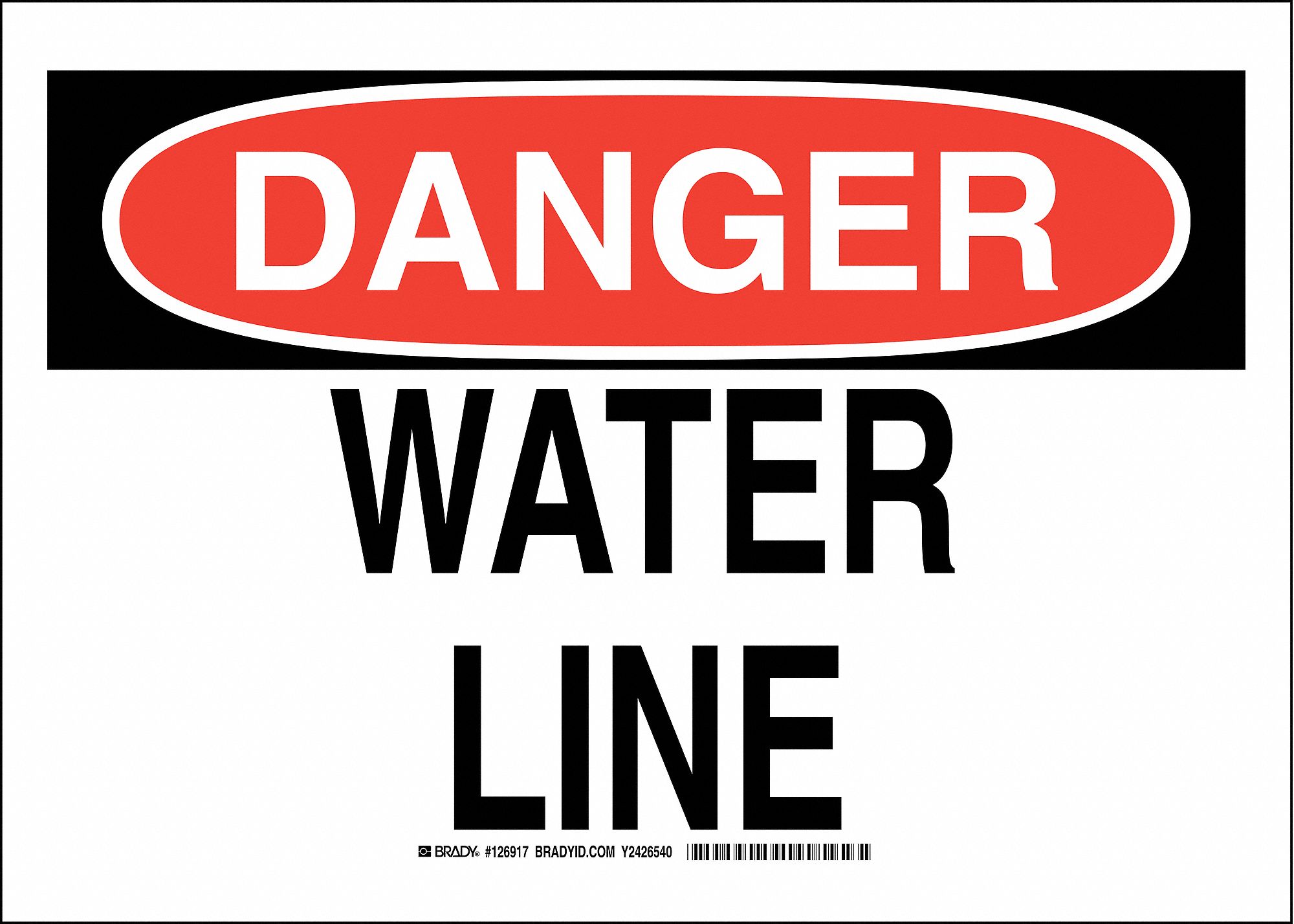 Polyester, Danger Sign, 14" Width, 10" Height, White, Adhesive Surface ...