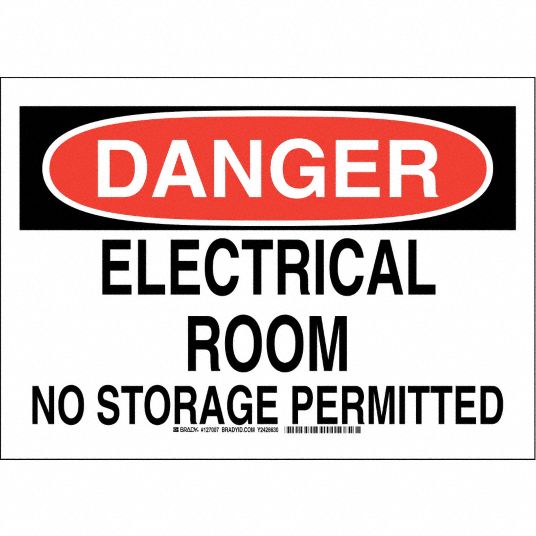 Danger Sign, Electrical Room No Storage Permitted, Header Danger ...