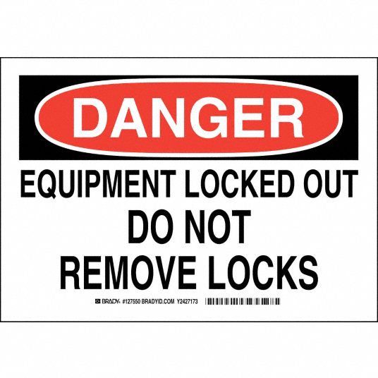 Danger Sign, Equipment Locked Out Do Not Remove Locks, Header Danger ...