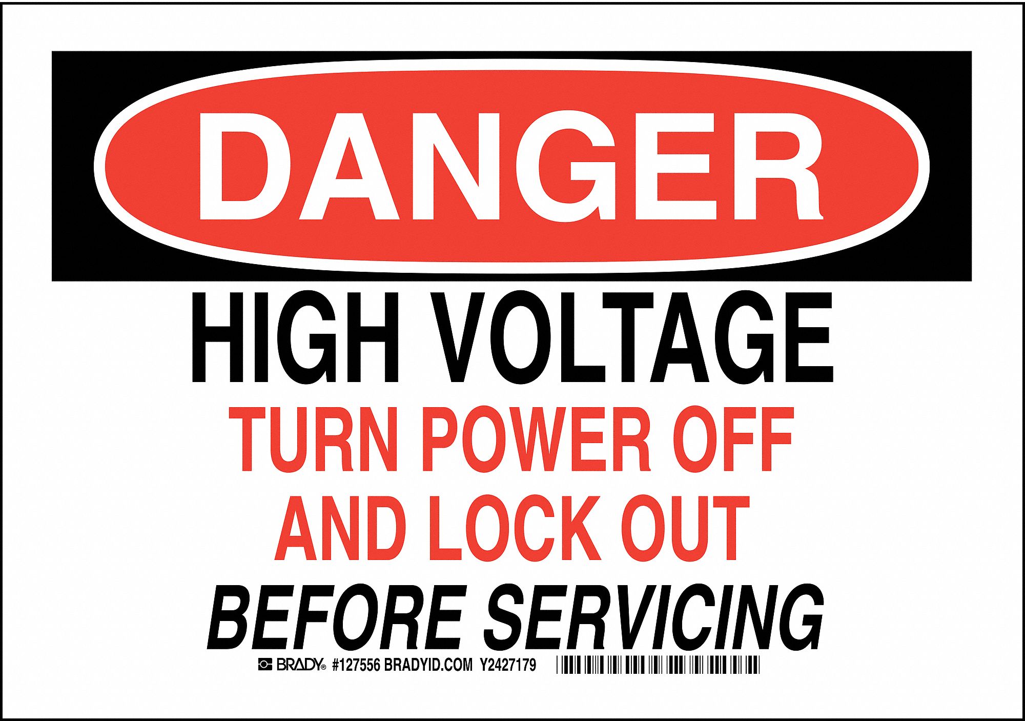 Danger Sign, High Voltage Turn Power Off And Lock Out Before Servicing ...