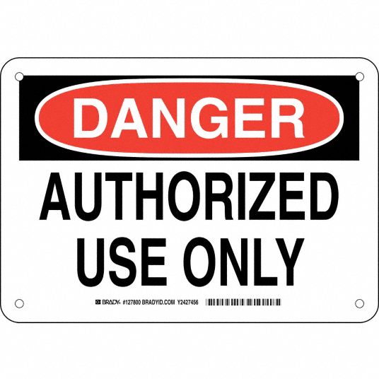Aluminum, Danger Sign, Danger, 10 in Width, 7 in Height, English - Grainger