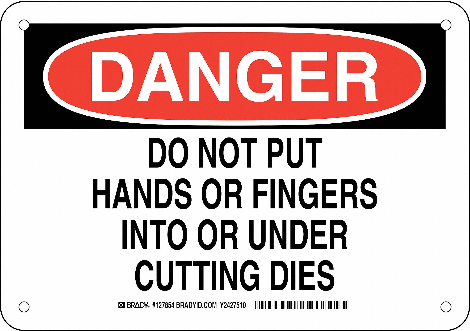 Danger Sign, Do Not Put Hands Or Fingers Into Or Under Cutting, Header ...