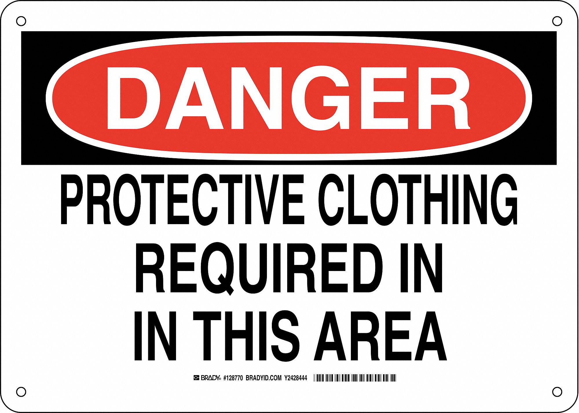 Danger Sign, Protective Clothing Required In This Area, Header Danger ...