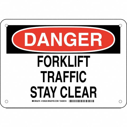 Plastic, Danger Sign, 10" Width, 7" Height, White, With Mounting Holes ...