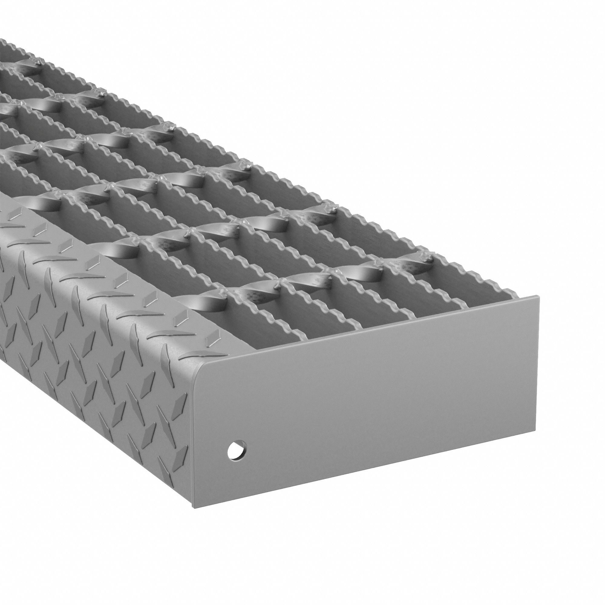 Serrated, Plain, Carbon Steel Stair Tread - 38ML67|21188R100-TRD1 ...