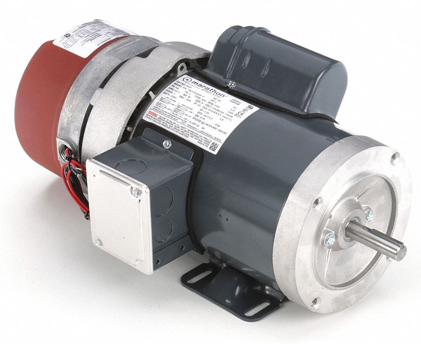 MARATHON MOTORS, Totally Enclosed Fan Cooled, 1 hp Horsepower, Brake ...