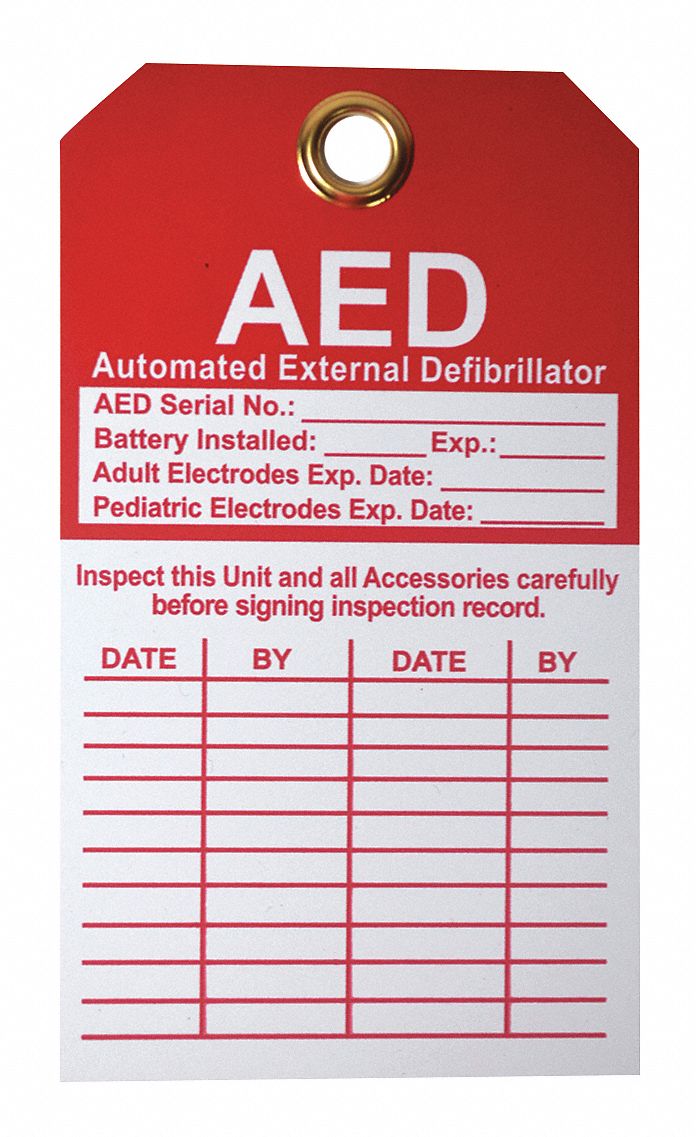 AED, 4 in Wd, Tag - 38N693|38N693 - Grainger