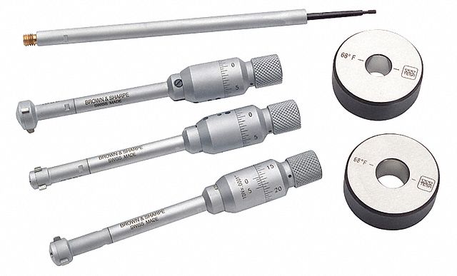 TESA BROWN & SHARPE, 0.275 in to 0.5 in, 3 Micrometers, Mechanical 3 ...