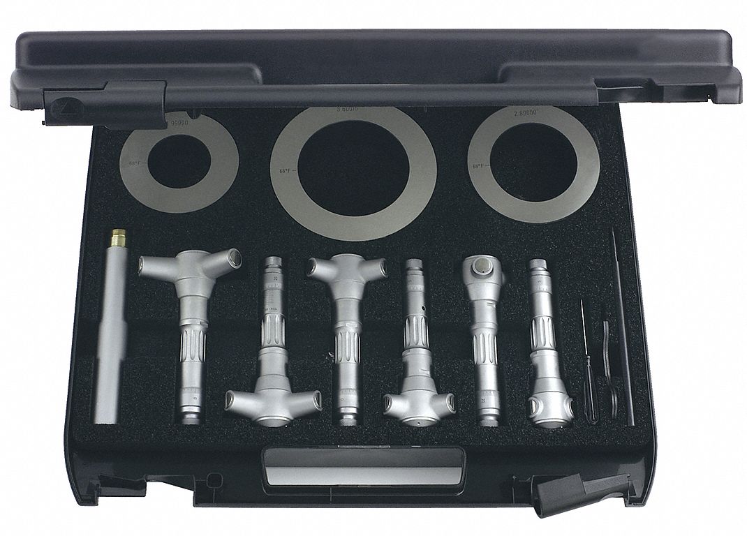 TESA BROWN & SHARPE, 1.6 in to 4 in, 6 Micrometers, Mechanical 3-Point ...