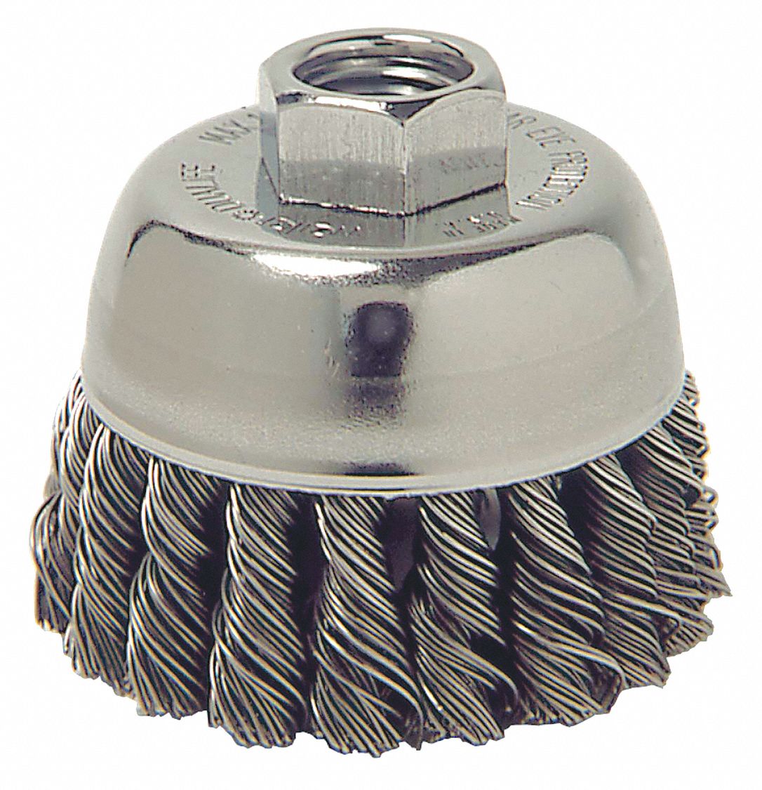 WEILER, .014 Wire Size Carbon Steel Cup Brush - 38P596|13020 - Grainger