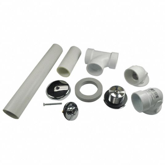 AB&A, 1 1/2 in Overall Dia, 2 1/2 in Overall Ht, Waste and Overflow Kit ...