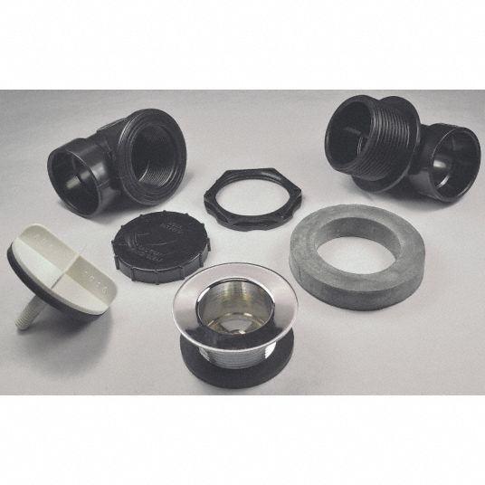 AB&A, 1 1/2 in Overall Dia, 2 1/2 in Overall Ht, Waste and Overflow Kit ...