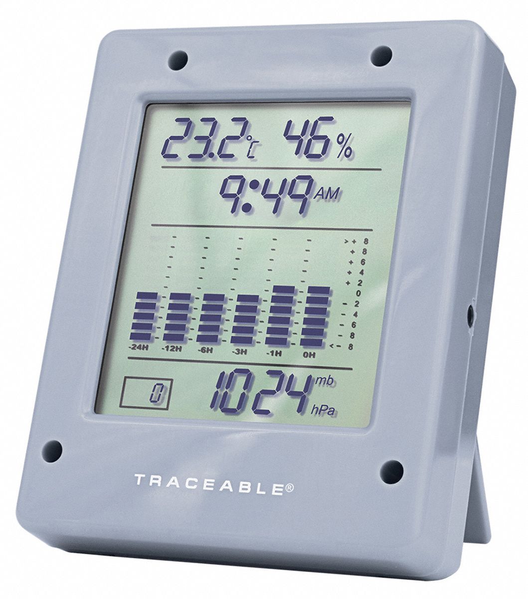TRACEABLE Barometer: Digital, 500 to 1030 mBar, 14.77 to 30.41 in Hg ...