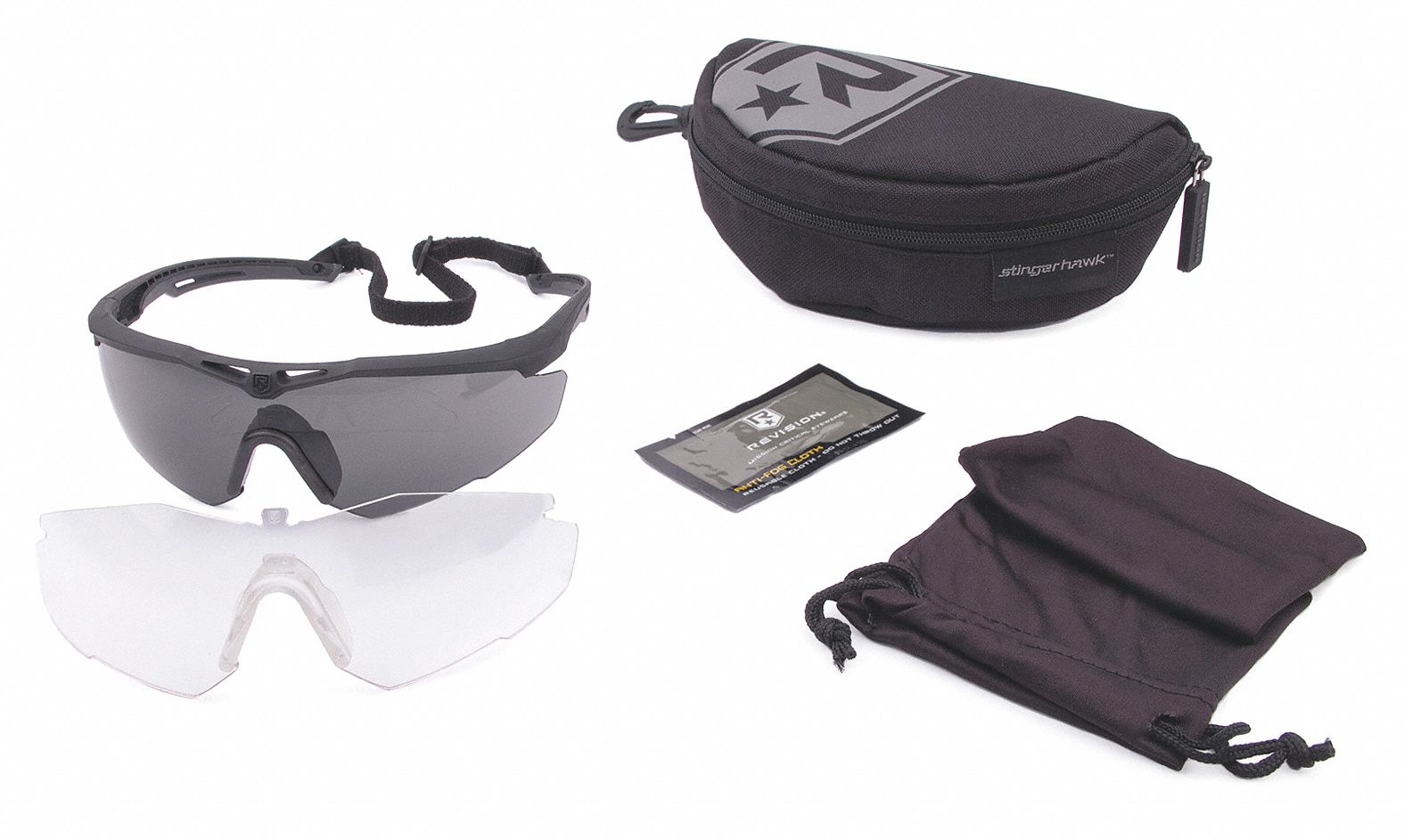 REVISION MILITARY, Clear Lens, Black Frame, Safety Glasses Military Kit ...