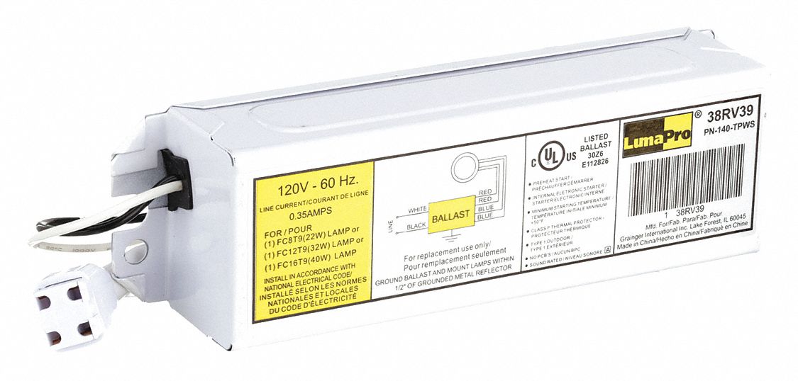 LUMAPRO, T9, 120V AC, Fluorescent Ballast - 38RV39|38RV39 - Grainger