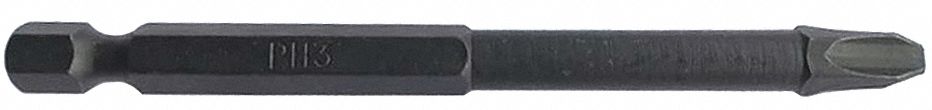 Phillips Impact Power Bit, 1/4 in Hex Power Drive - Grainger