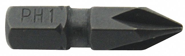 Phillips Impact Insert Bit, 1/4 in, PK 5 - Grainger