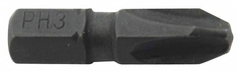 Phillips Impact Insert Bit, 1/4 in, PK 5 - Grainger