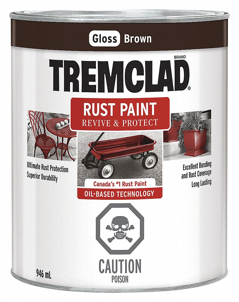 RUST-OLEUM RUST PAINT FOR METAL SURFACES, GLOSS, BROWN, 946 ML, SOLVENT ...