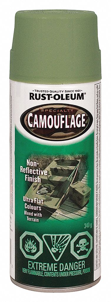 RUST-OLEUM SPRAY PAINT, SPECIALTY, CAMOUFLAGE, ULTRA-FLAT FINISH, ARMY ...