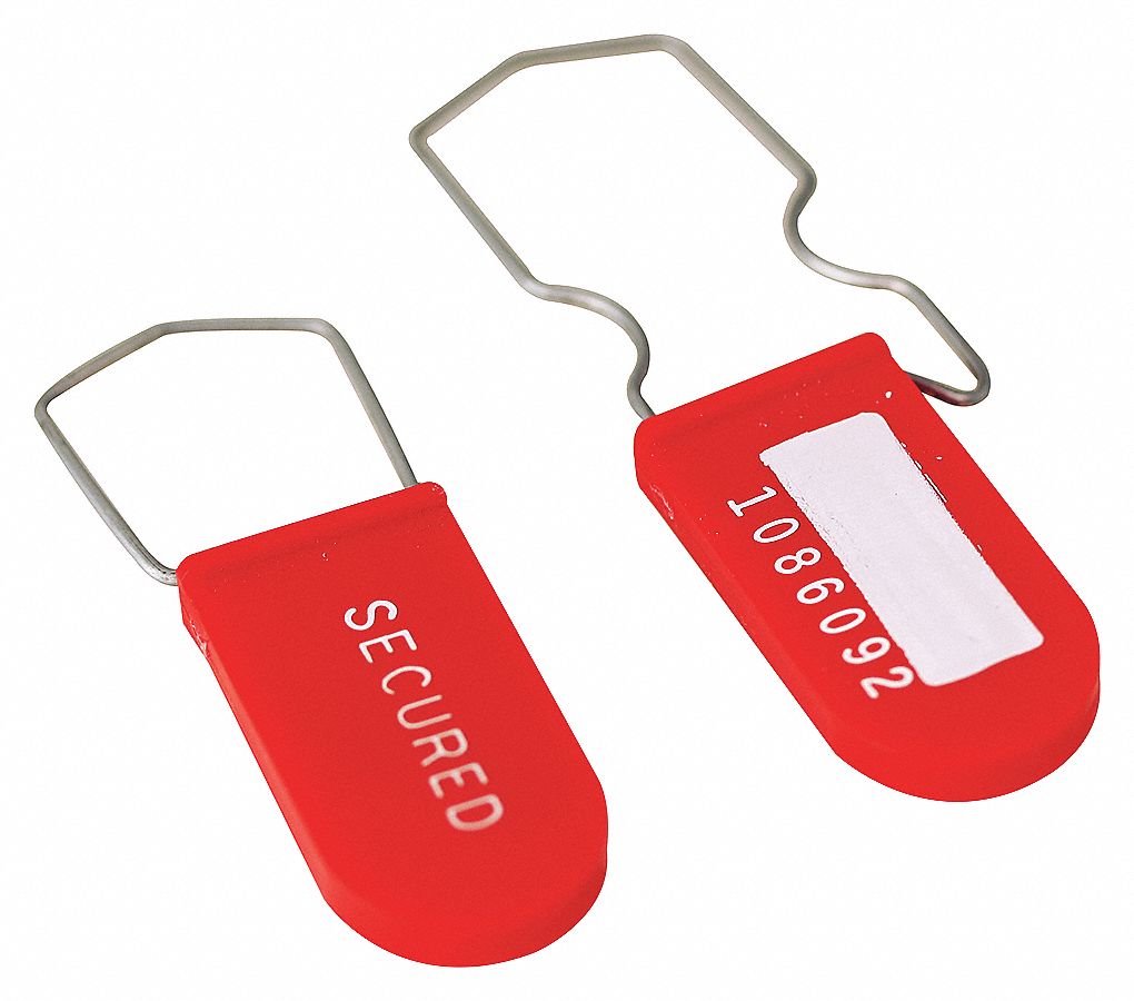 Plastic, 7/8 in L x 3/8 in W, Padlock Seals - 48HP11|PADLOCK-RE - Grainger