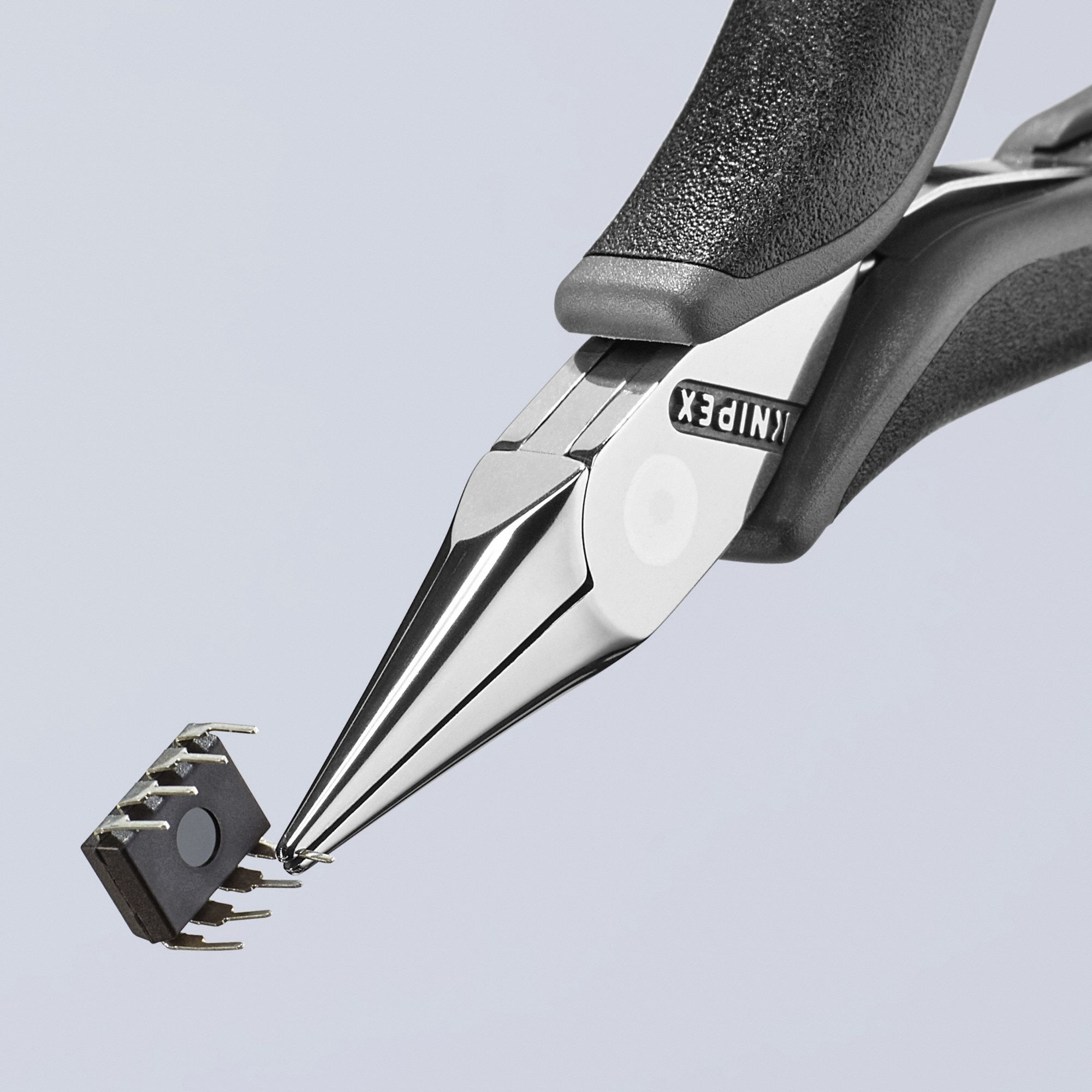 KNIPEX Chain Nose Plier: ESD-Safe, 3/32 in Max Jaw Opening, 4 1/2 in ...