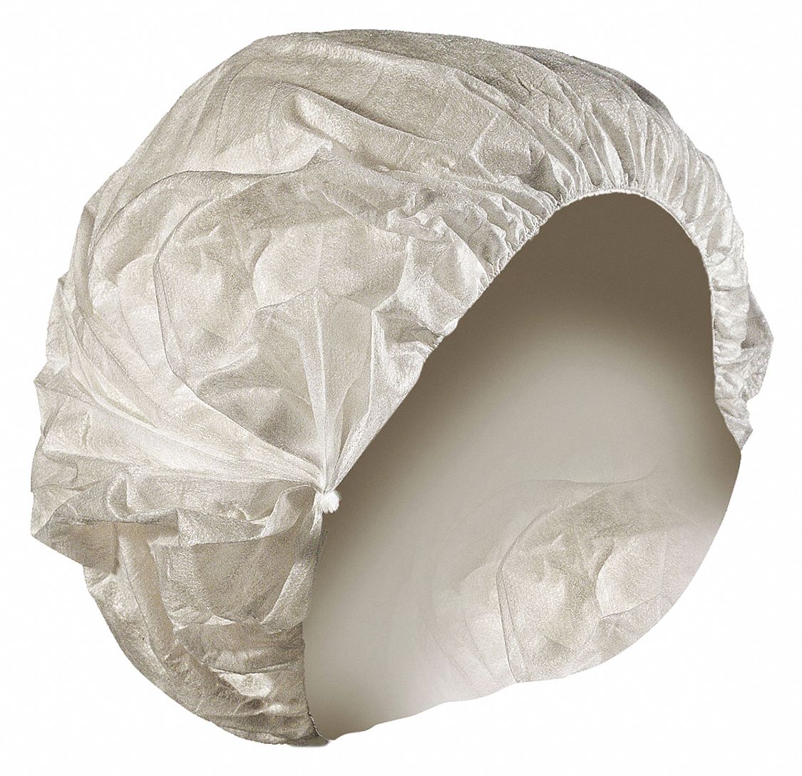 CELLUCAP, Pleated Bouffant, White, White PPL Bouffant Cap 21",PK1000 ...