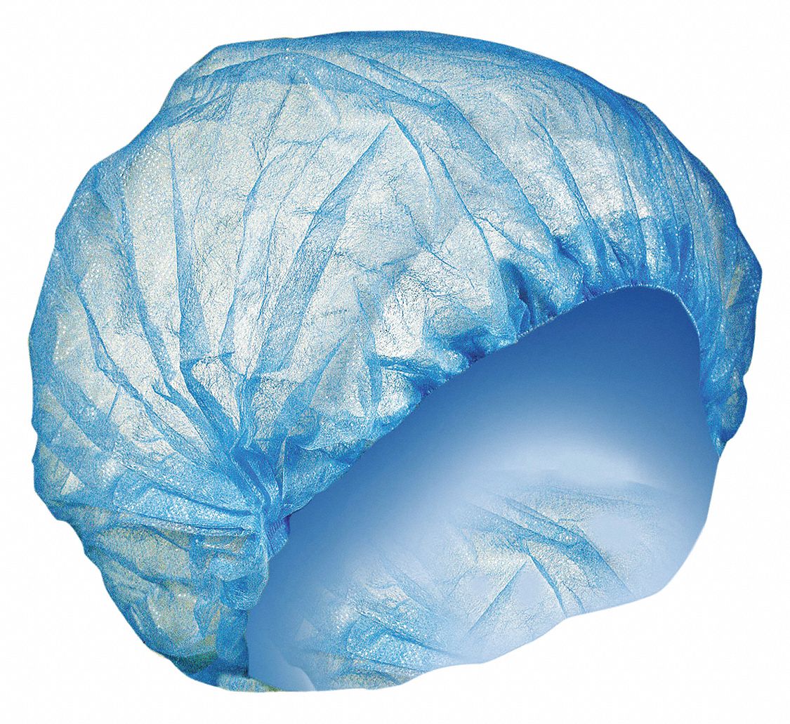 CELLUCAP, Pleated Bouffant, Blue, Blue PPL Bouffant Cap 24",PK1000 ...