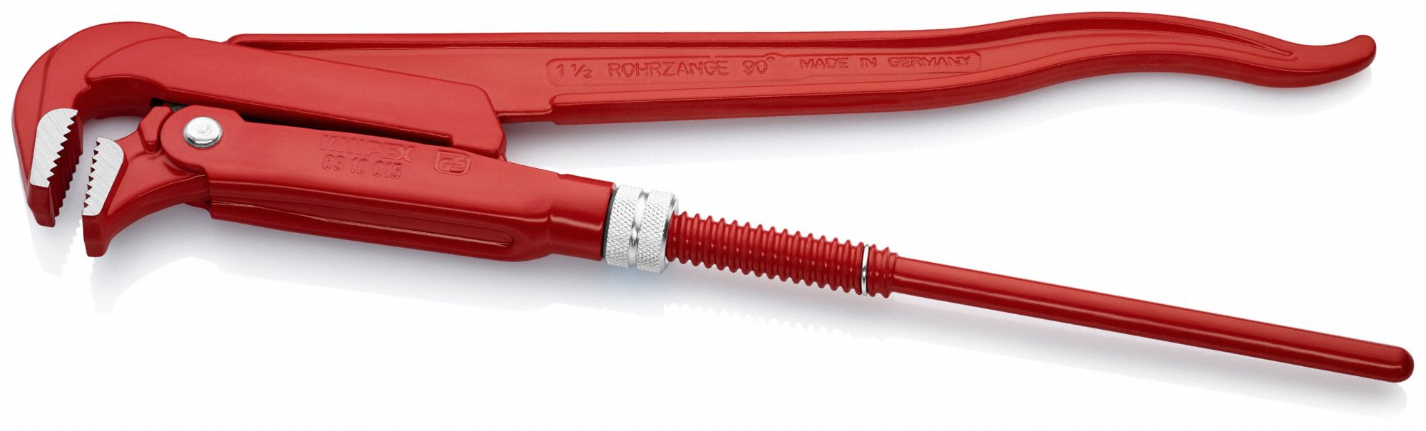 KNIPEX Pipe Wrench: Alloy Steel, 2 3/8 in Jaw Capacity, Serrated, 16 in ...
