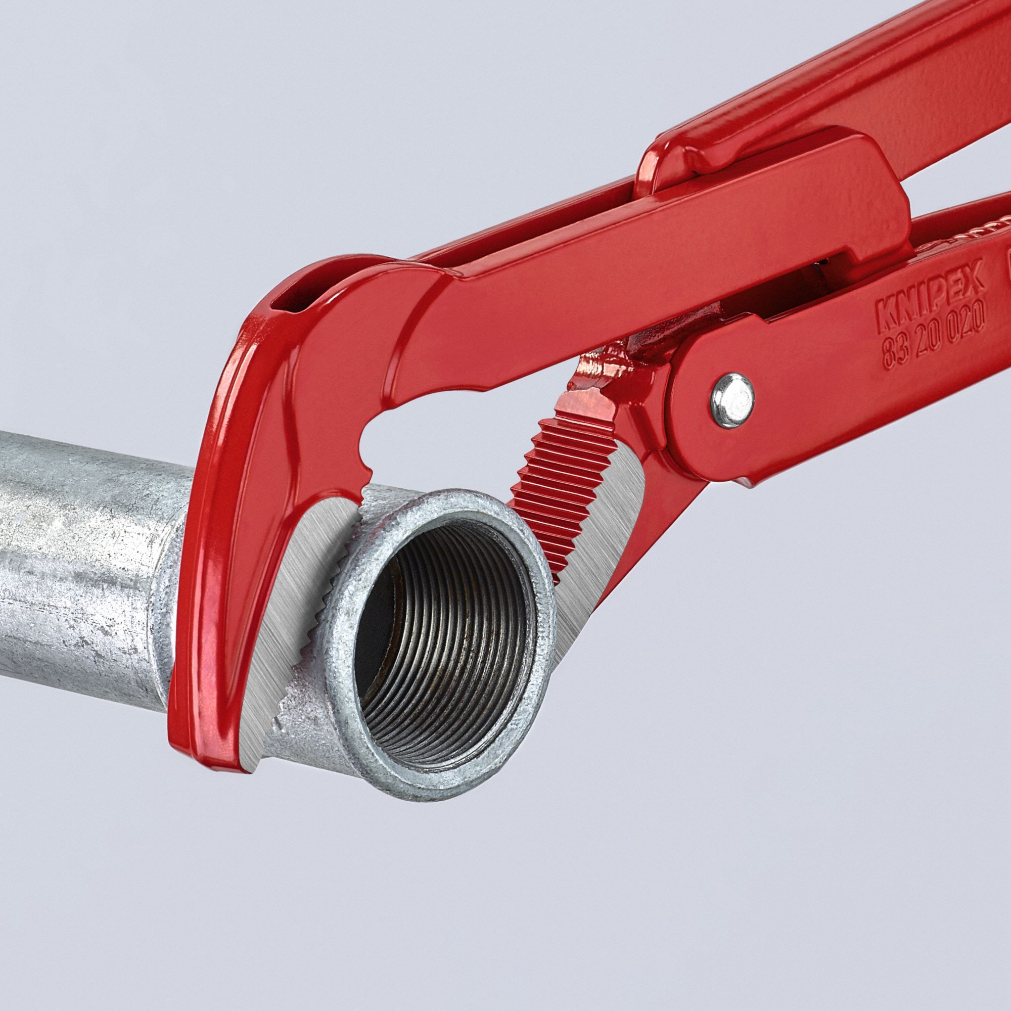 KNIPEX Pipe Wrench: Alloy Steel, 2 3/4 in Jaw Capacity, Serrated, 22 in ...