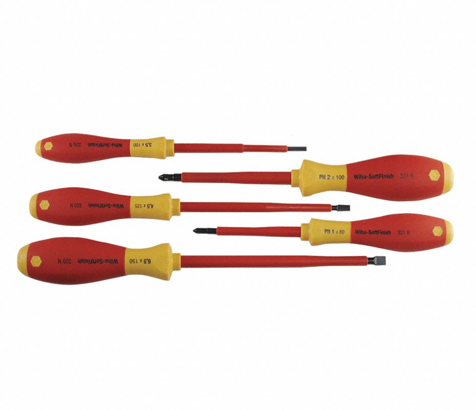 WIHA Juego de Desarmadores Aislados Aislado Ranuradas y Phillips 5 ...