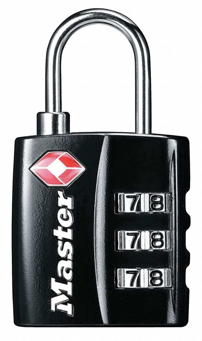 Luggage and Briefcase Padlock, Side Dial Location - Grainger