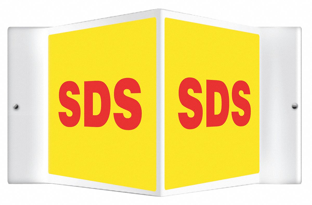 ACCUFORM SDS 3D Projection Sign: SDS, Plastic, 8 in Ht, 18 in Wd ...