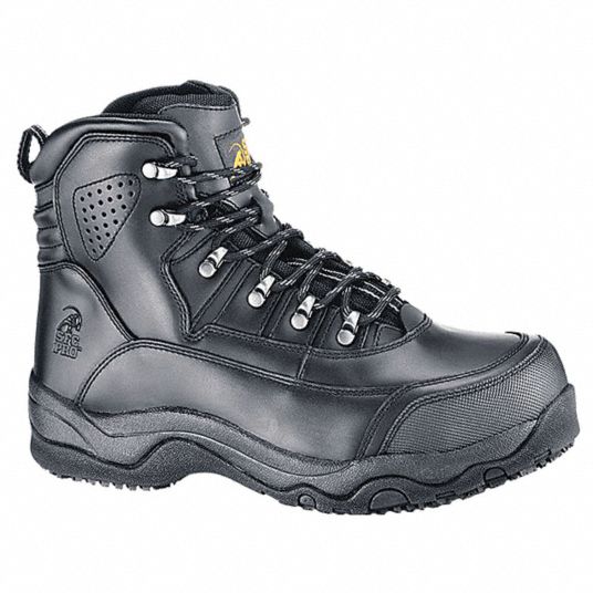 6 in Work Boot, 7-1/2, B, Men's, Black, Steel Toe Type, 1 PR - Grainger