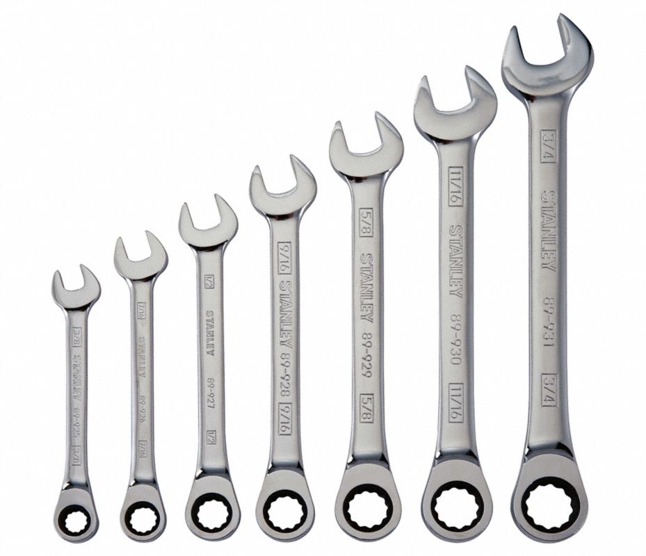 STANLEY Juego de Llaves Combinadas 7 herramientas Acero Aleado 4" a 8 ...