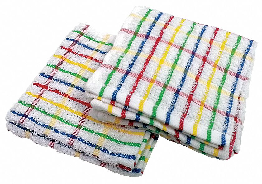 R & R TEXTILE Dish Cloth, 100% Cotton, 12 in Width, 12 in Length, White ...