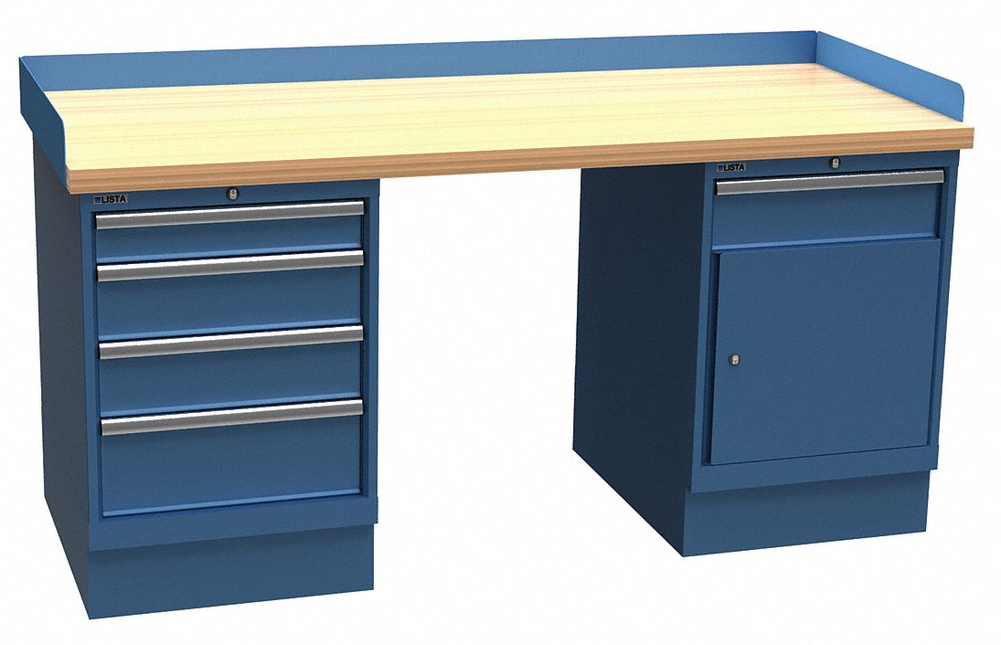LISTA, Fixed Ht, Butcher Block, Workbench - 38X822|XSWB122-72BTBB ...