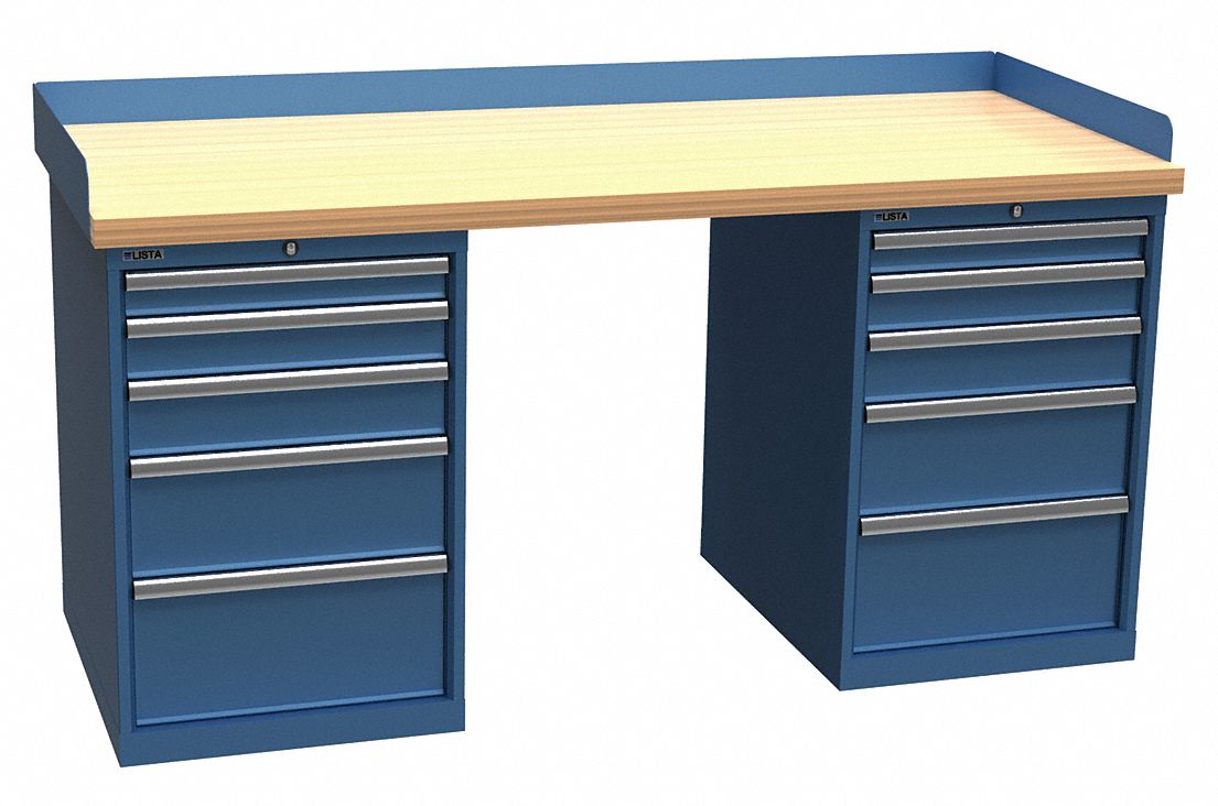 LISTA, Fixed Ht, Butcher Block, Workbench - 38X834|XSWB142-72BT - Grainger