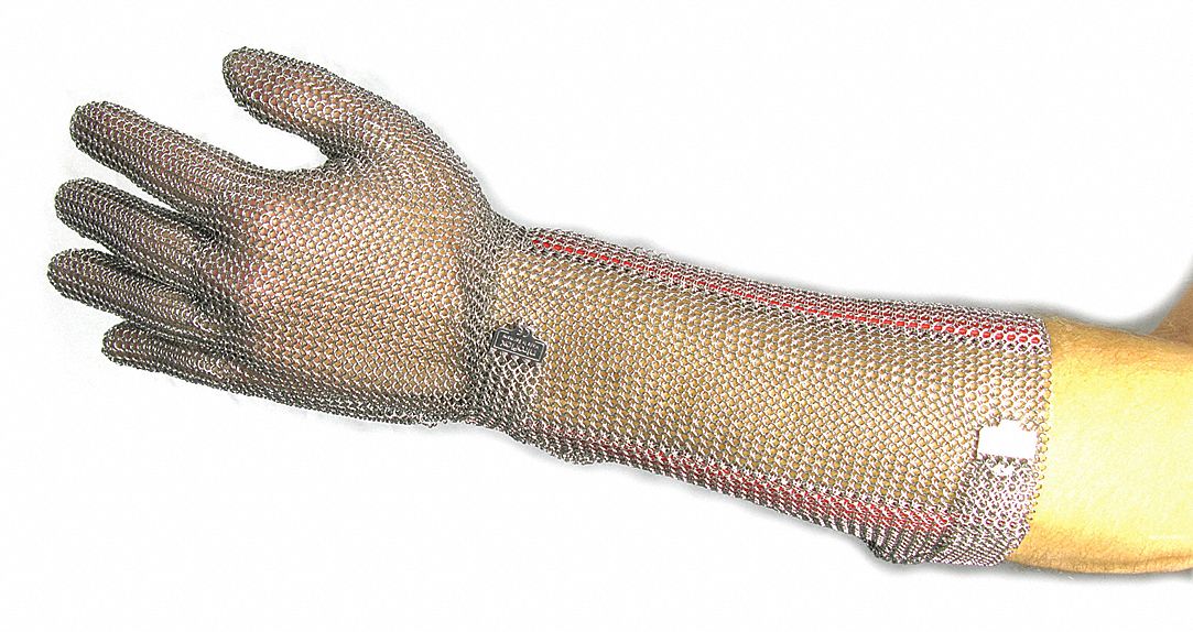 NIROFLEX USA Chainmail Cut-Resistant Glove,L/9: L, Elbow, Stainless ...