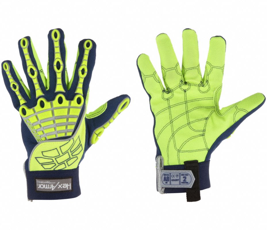 HEXARMOR Guantes para Mecánico Chrome SuperFabric(R)/TP-X Amarillo/Azul ...